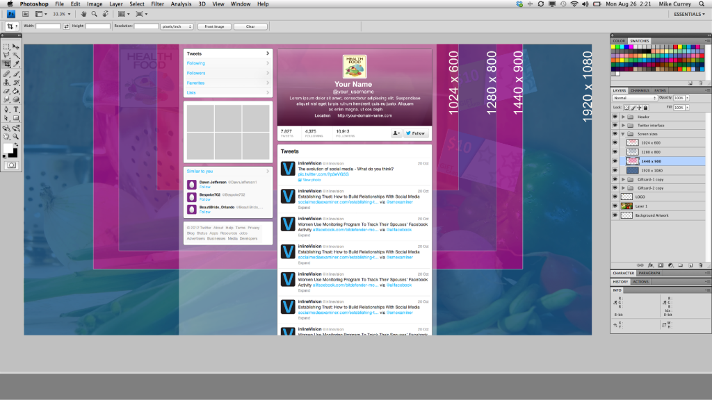 Seamless Twitter Background and Header Template - FREE